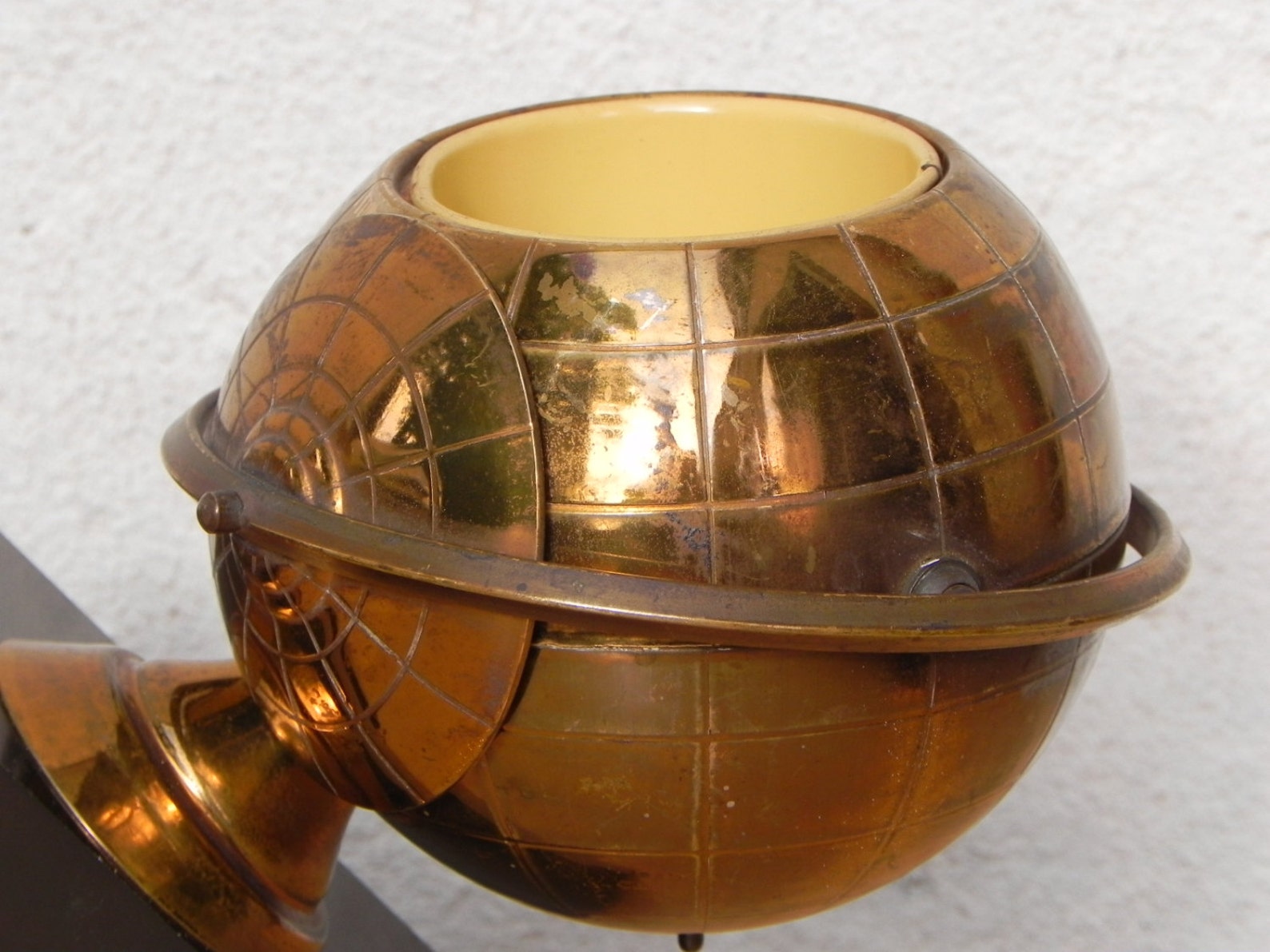 Mid Century Copper Colored Metal Globe Bookends With Tobacco - Etsy