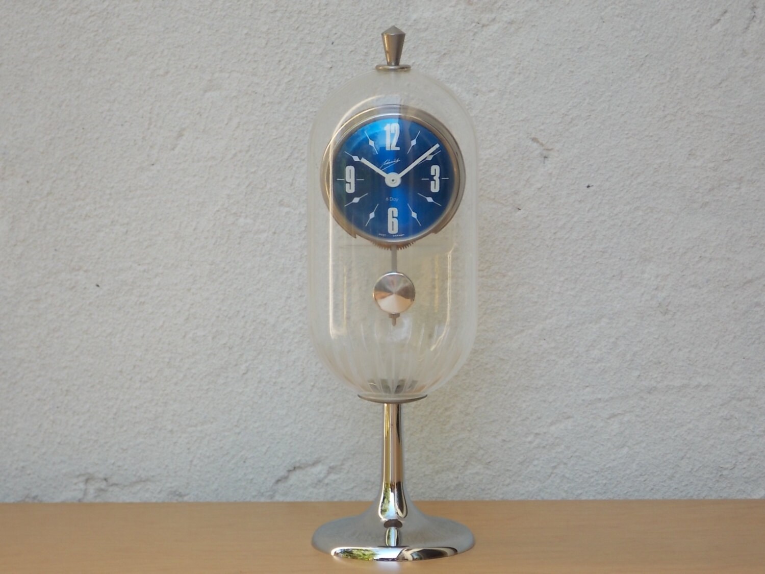 Johmid Rare Blue and Lucite Pendulette 8-day Desk Clock - Etsy