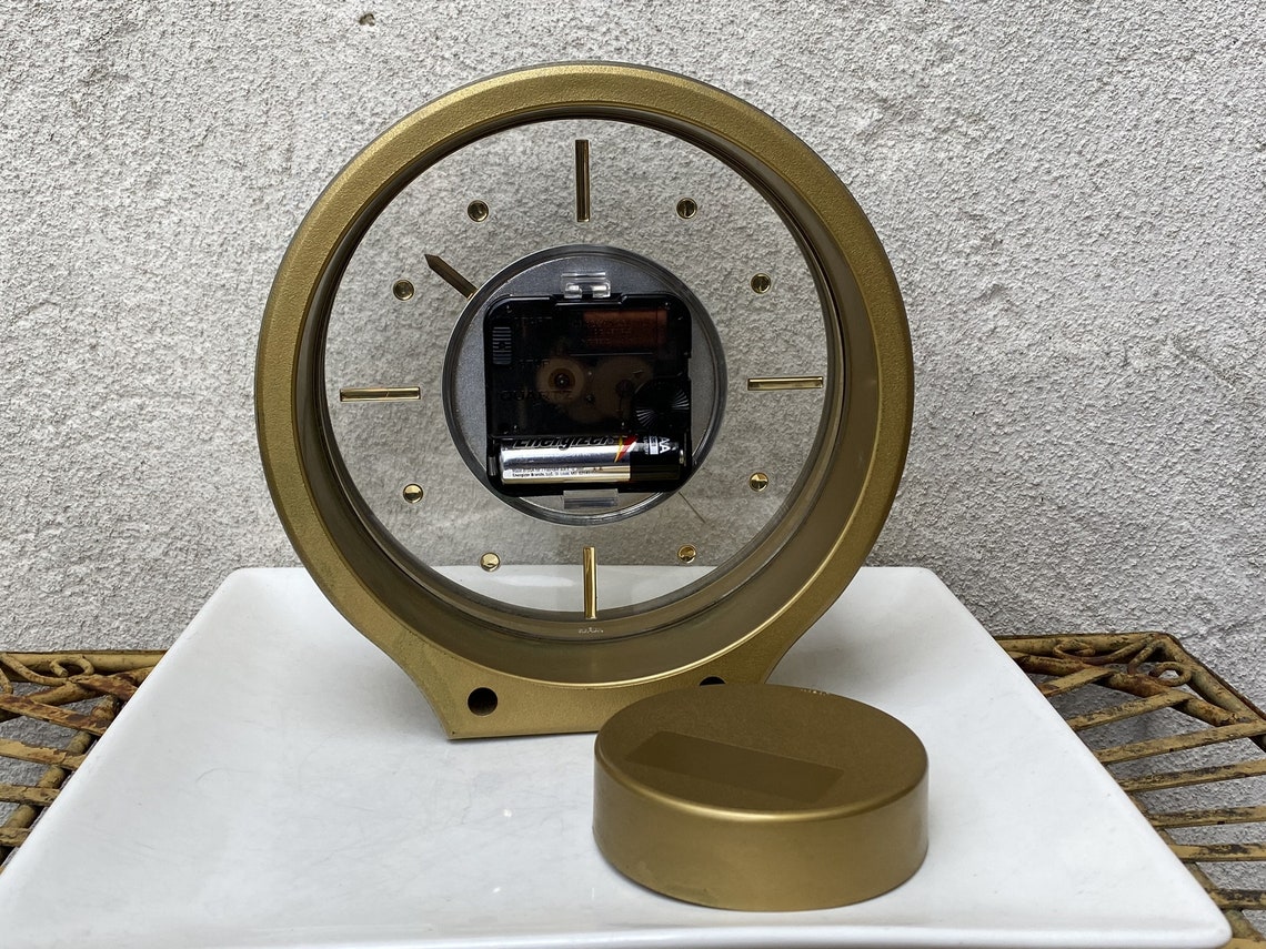 Seiko Round Brass Floating Desk Clock | Etsy