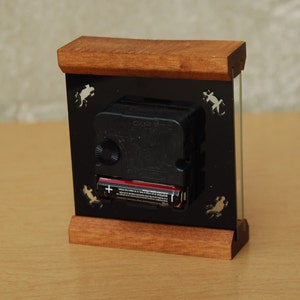 Memphis Design Desk Clock, Wood, Glass and Paua Shell Face - Etsy