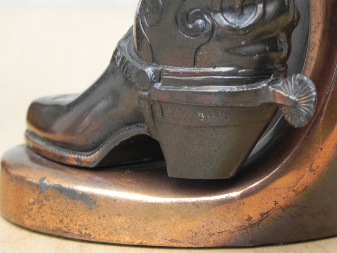 Brass Cowboy Boot Bookends by Trophy Craft - Etsy