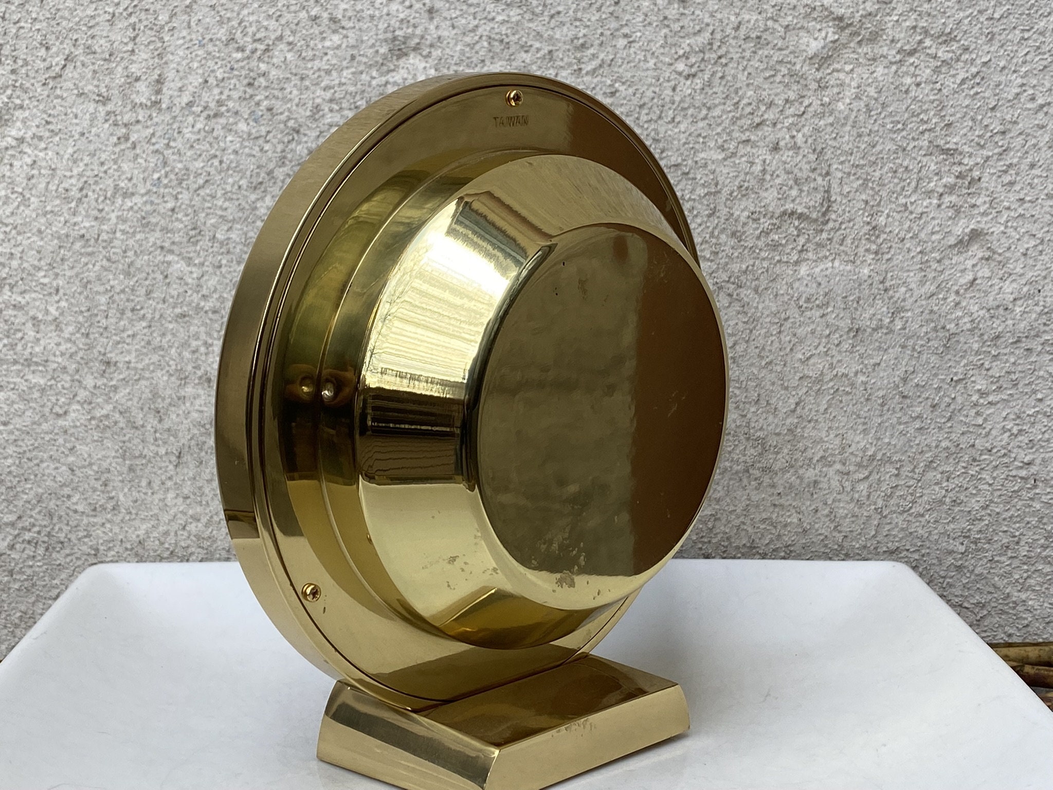Hampton Round Brass Moon Phase Desk Clock - Etsy