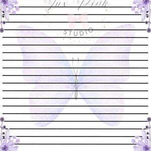 Purple Butterfly Letter Writing/card Stationery - Etsy