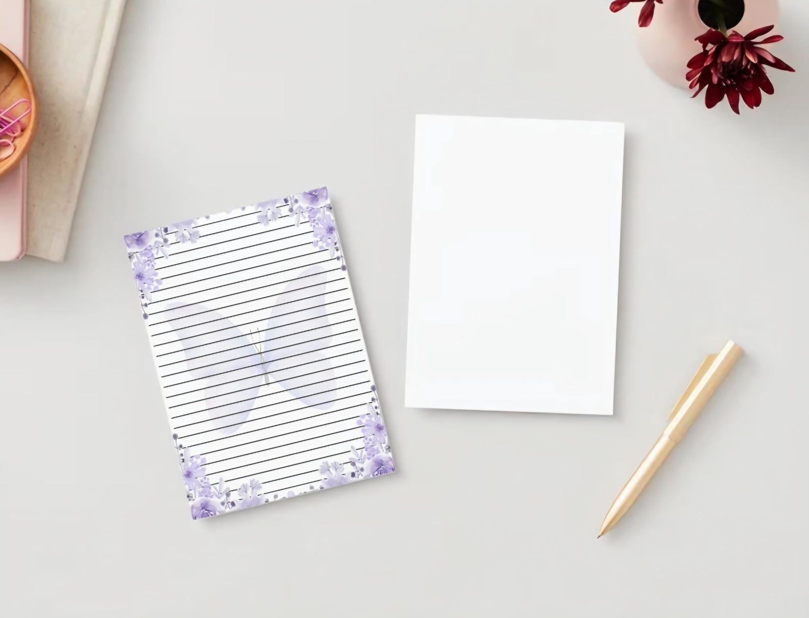 Purple Butterfly Letter Writing/card Stationery - Etsy
