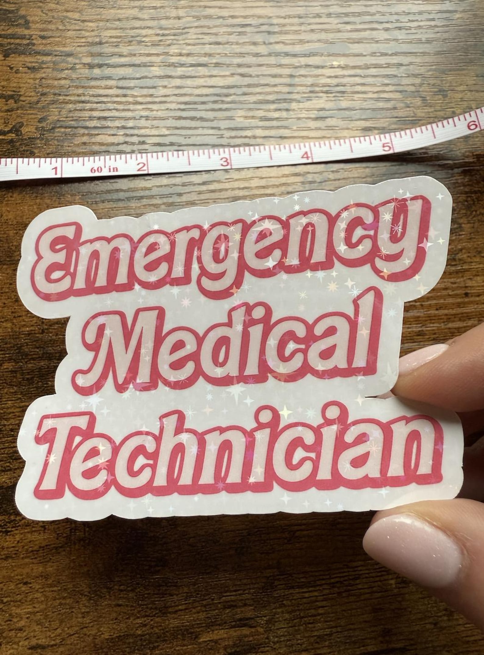 Barbiecore EMT Sticker: Retro Pink Holographic Laptop Journal Decal - Etsy