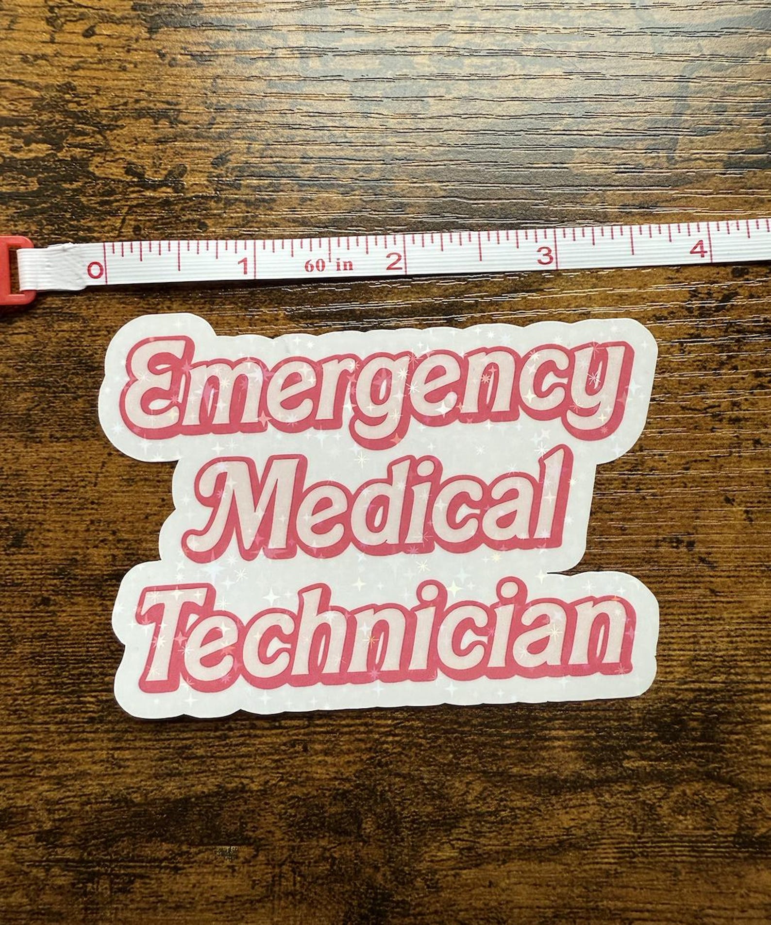 Barbiecore EMT Sticker: Retro Pink Holographic Laptop Journal Decal - Etsy