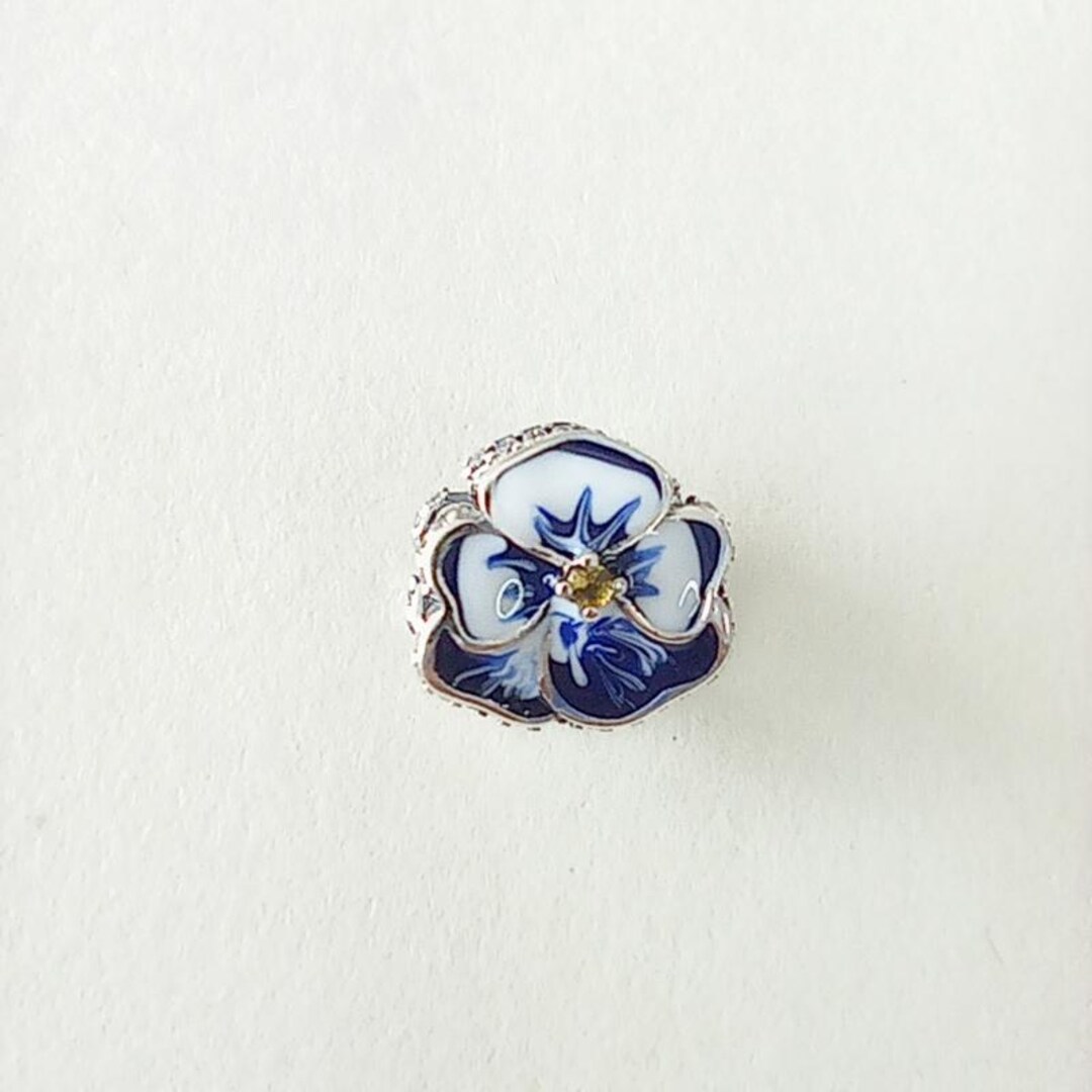 PANDORA 925 Ale CZ Blue Pansy Flower Charm - Etsy