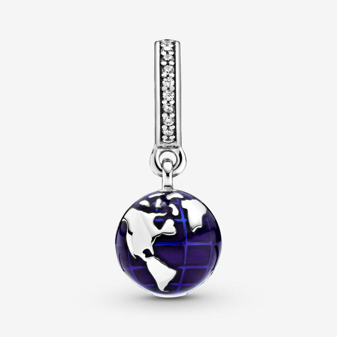 PANDORA Spinning Globe Blue Planet Dangle Charm Pendant - Etsy