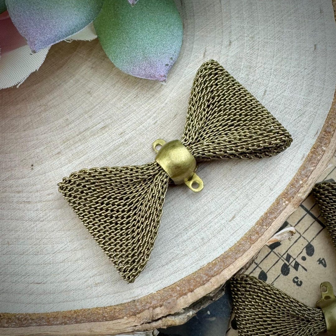 Vintage Brass Mesh Bow Connectors / Links - 20 X 35mm - 2 Pieces - Etsy