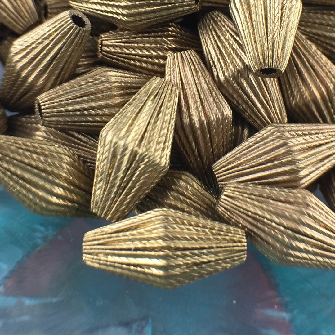 Vintage Antique Gold Plated Twisted AND Textured Corrugated Large ...
