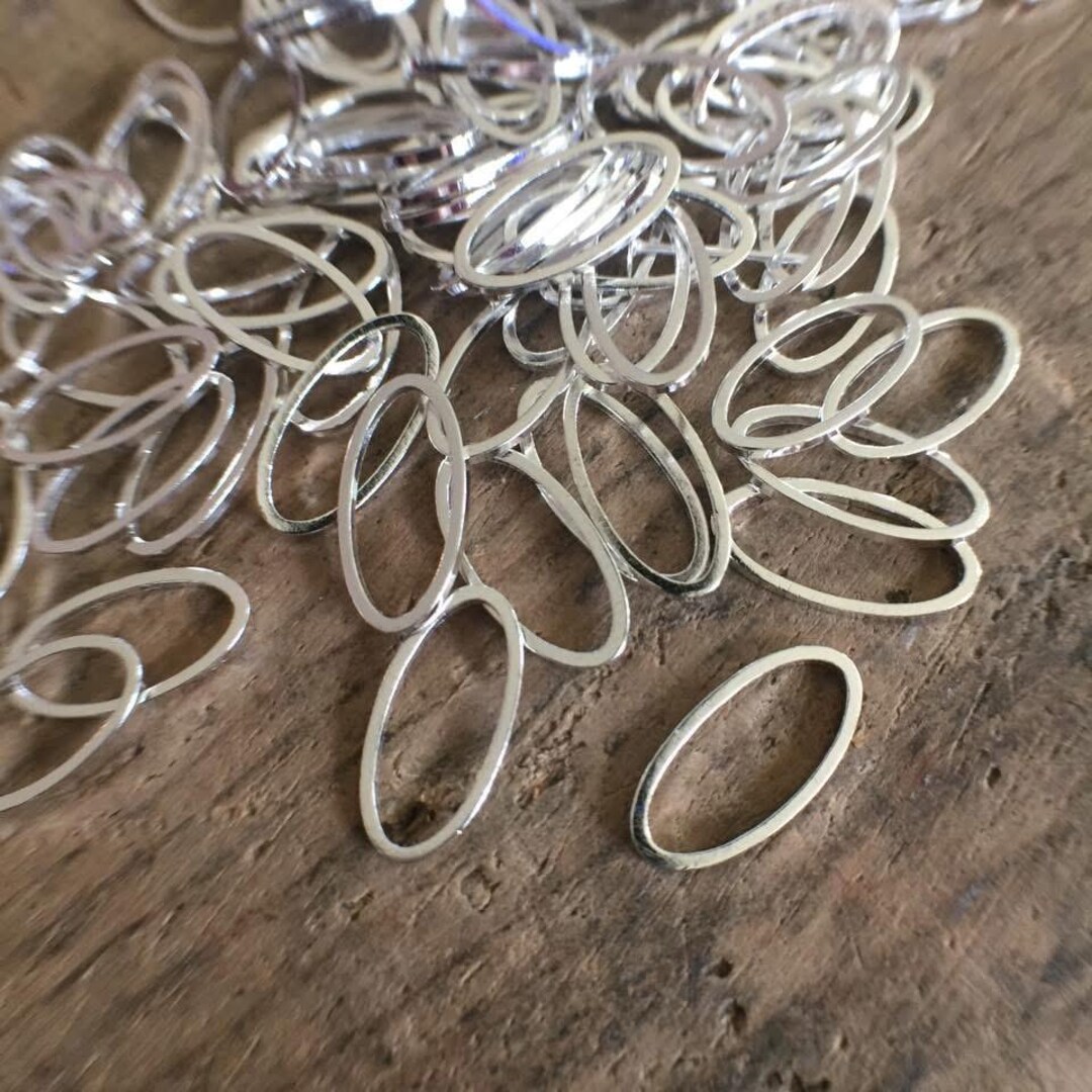 Silver Plated Oval Links / Connectors Flat - 16mm - 50 Pieces - Etsy