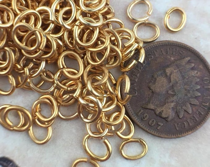 Vintage Gold Plated Large Jump Rings Connectors / Links (#9) - 9mm OD ...