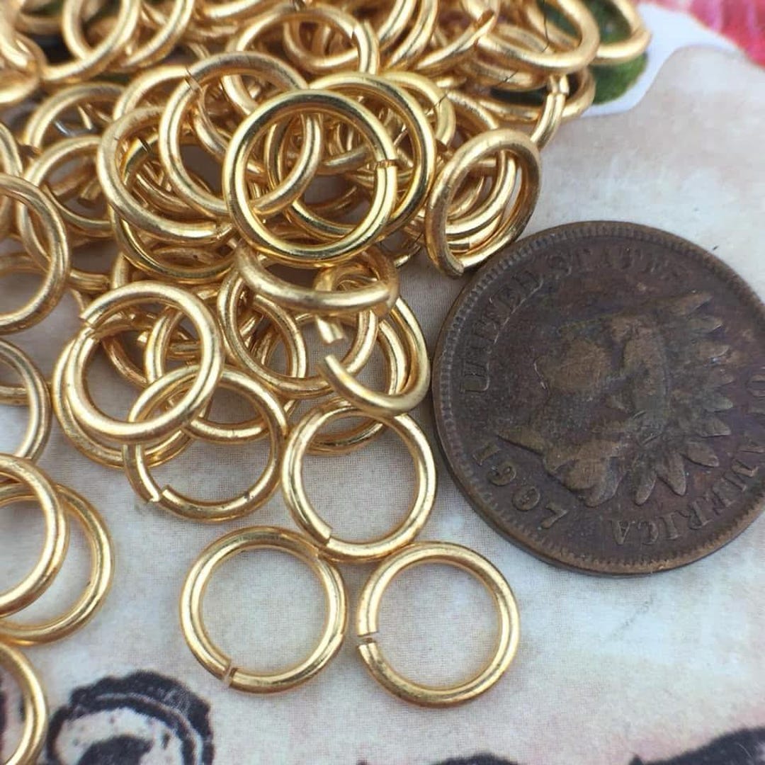 Vintage Gold Plated Large Jump Rings Connectors / Links (#9) - 9mm OD ...