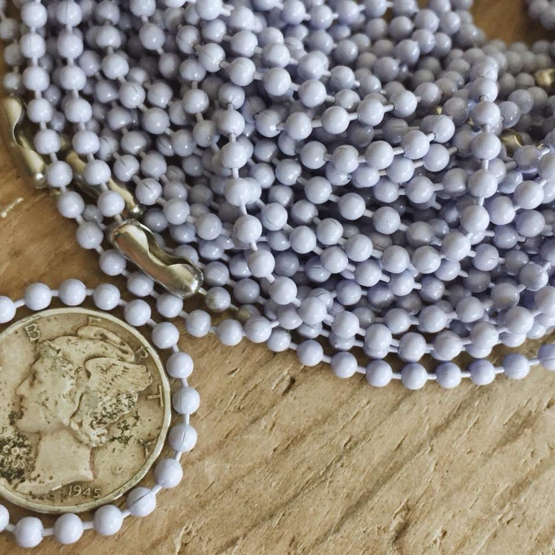 Vintage Lilac Light Purple Colored Ball Bead Chain Necklaces - 16.5 ...