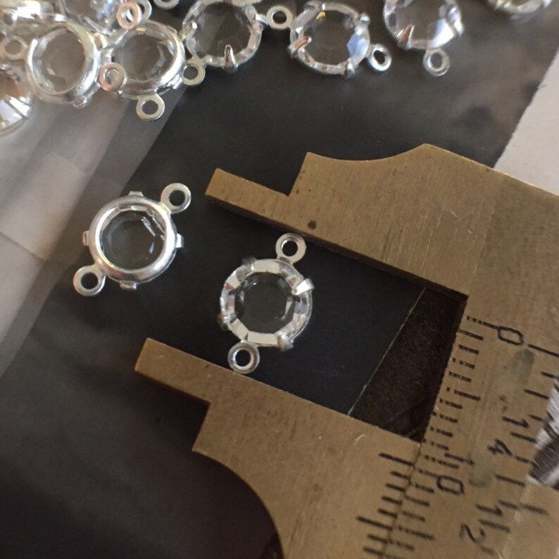 Preciosa Machine Cut Crystal Connectors / Links Set in Silver (12pcs or ...