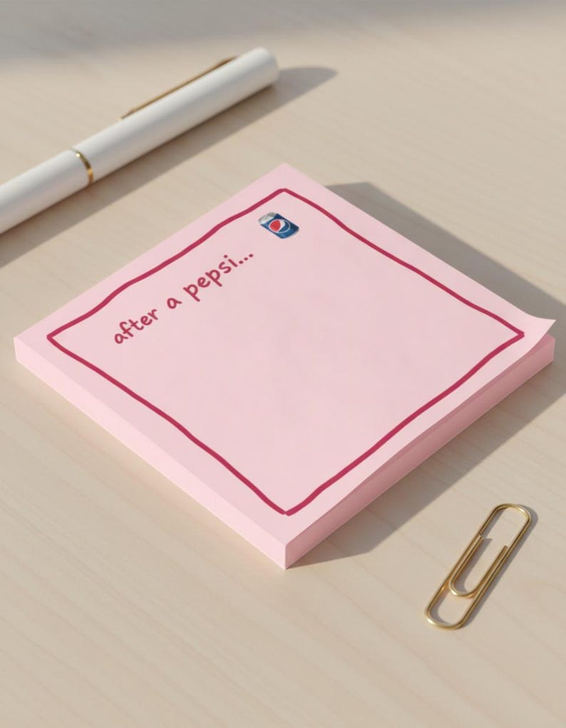 Pepsi Notepad, Funny Desk Memo Pad, Soda Lover Office Stationery (4x4 ...