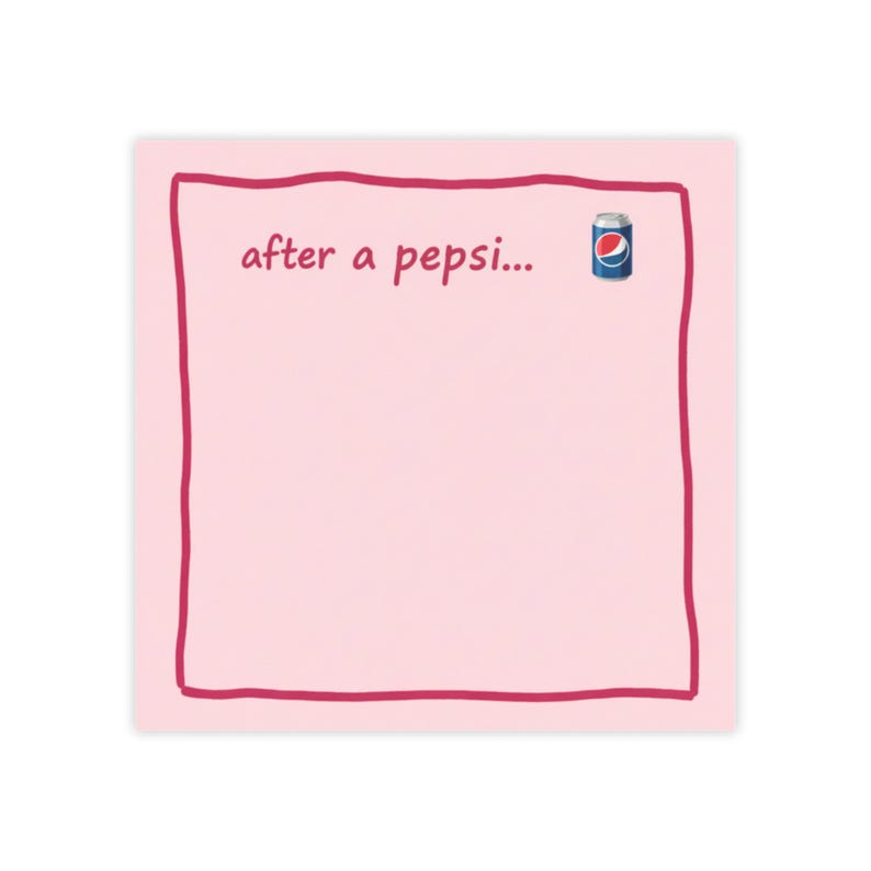 Pepsi Notepad, Funny Desk Memo Pad, Soda Lover Office Stationery (4x4 ...