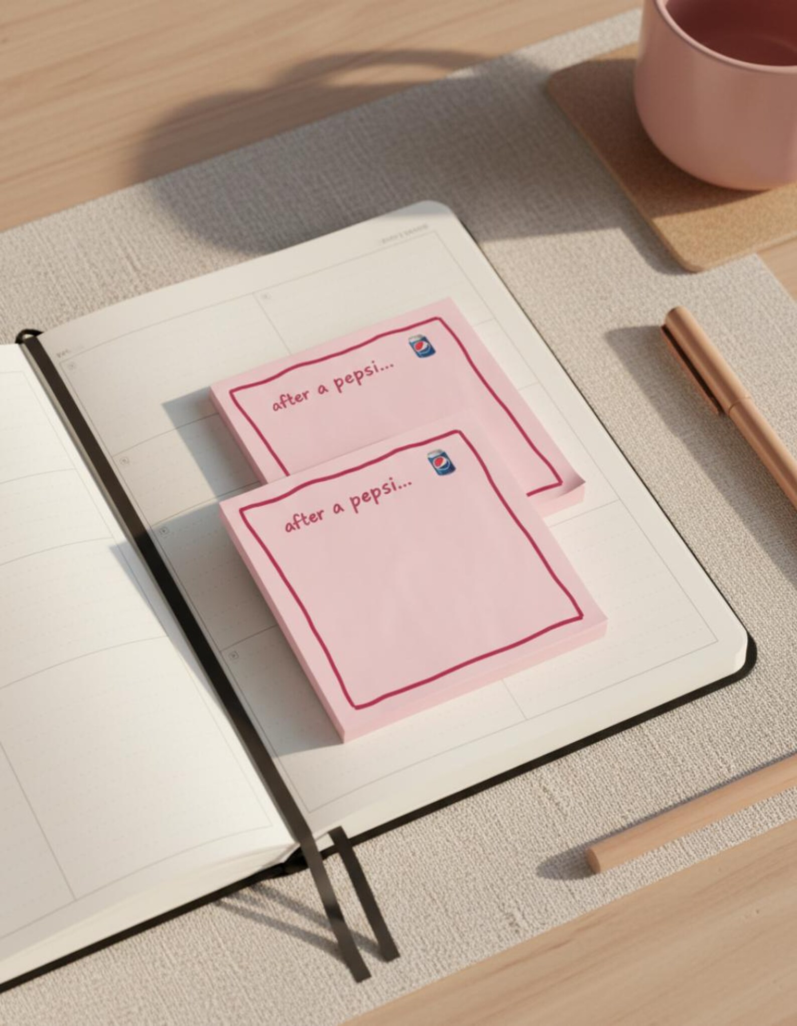Pepsi Notepad, Funny Desk Memo Pad, Soda Lover Office Stationery (4x4 ...