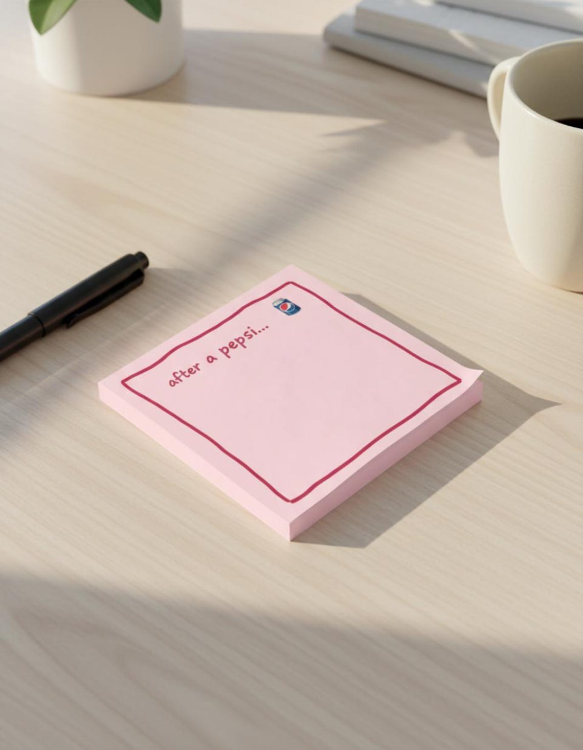 Pepsi Notepad, Funny Desk Memo Pad, Soda Lover Office Stationery (4x4 ...
