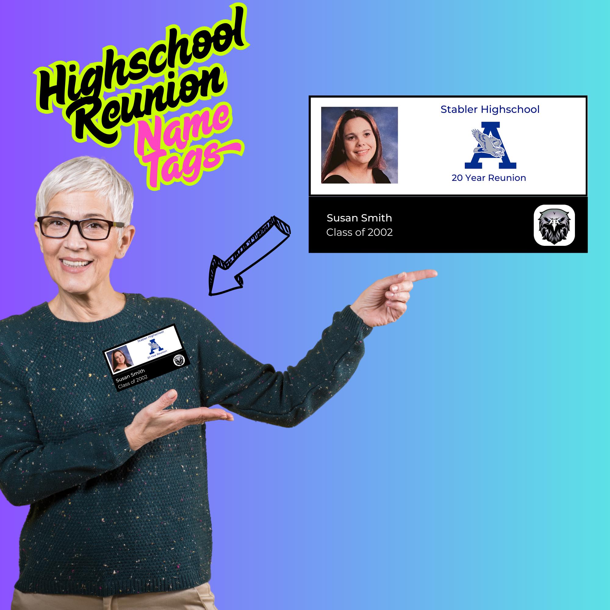 Custom High School Reunion Name Tags – Personalized With Name ...