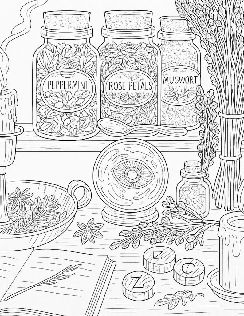 Coloring Grimoire: Witchcore Coloring Book for Witches, Wizards, and ...
