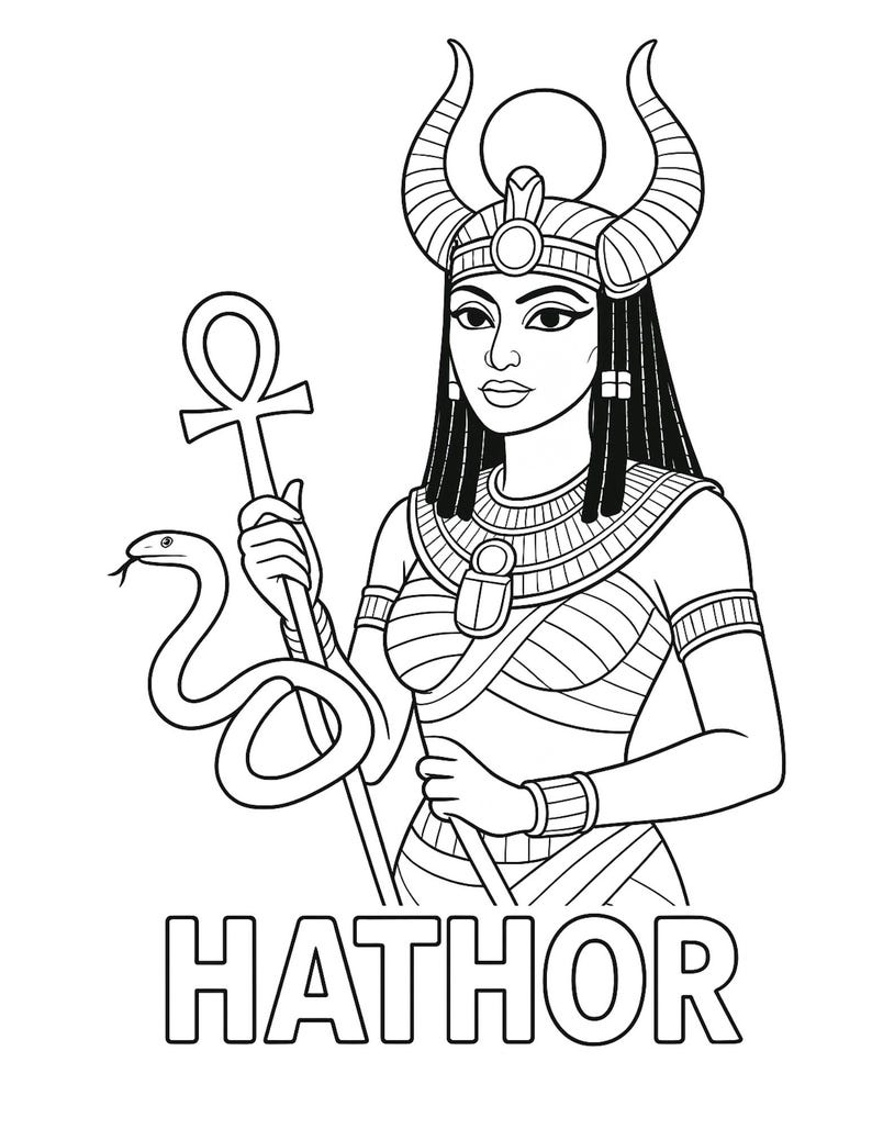 Egyptian Gods and Goddesses Coloring Book for Kids – 14-page Printable ...