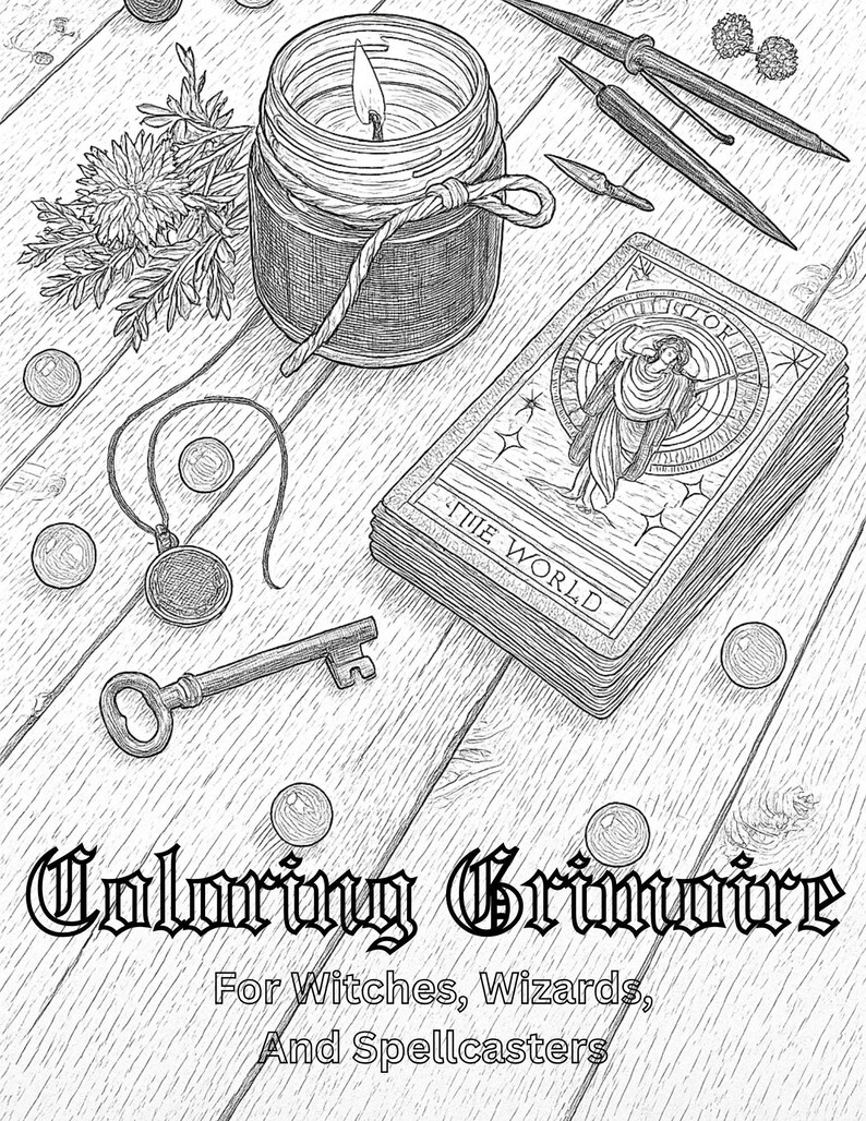 Coloring Grimoire: Witchcore Coloring Book for Witches, Wizards, and ...