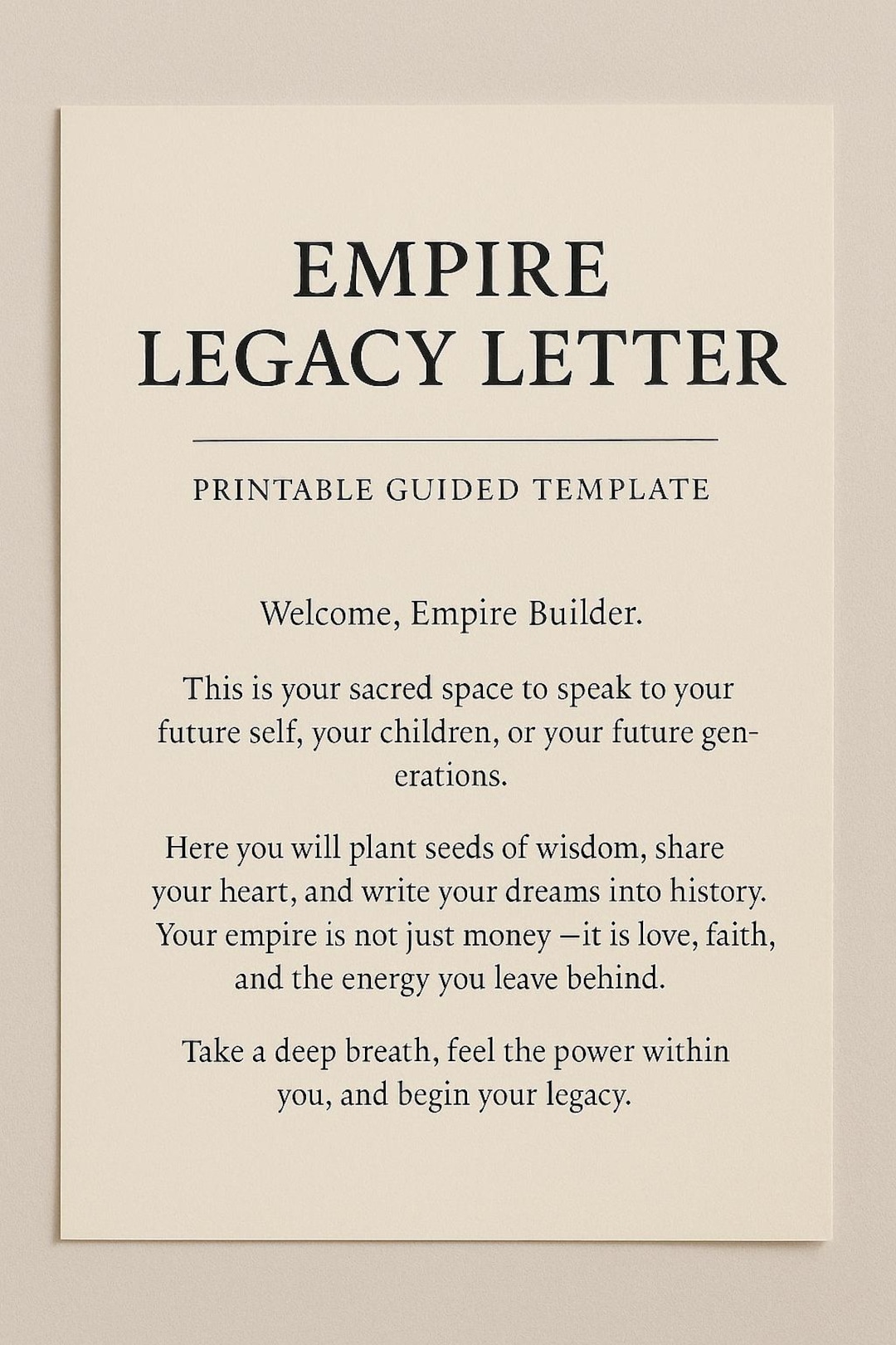 Legacy Letter Template: Guided Writing Prompts for Future Generations ...
