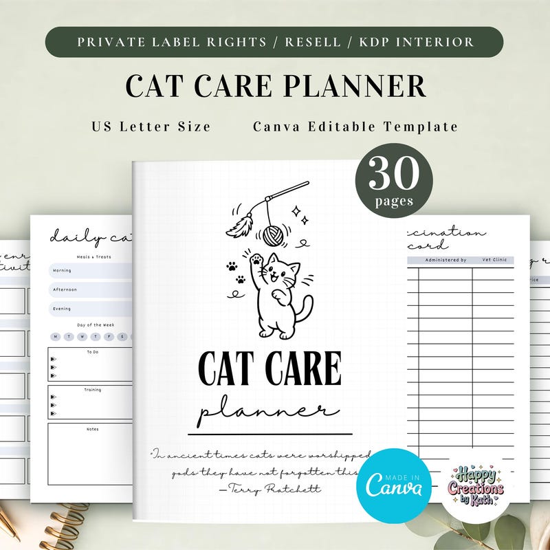 Printable Planner Cat - Etsy