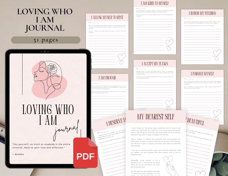 5 Self-love Journal Bundle for Personal Use | PDF Printable and Digital ...