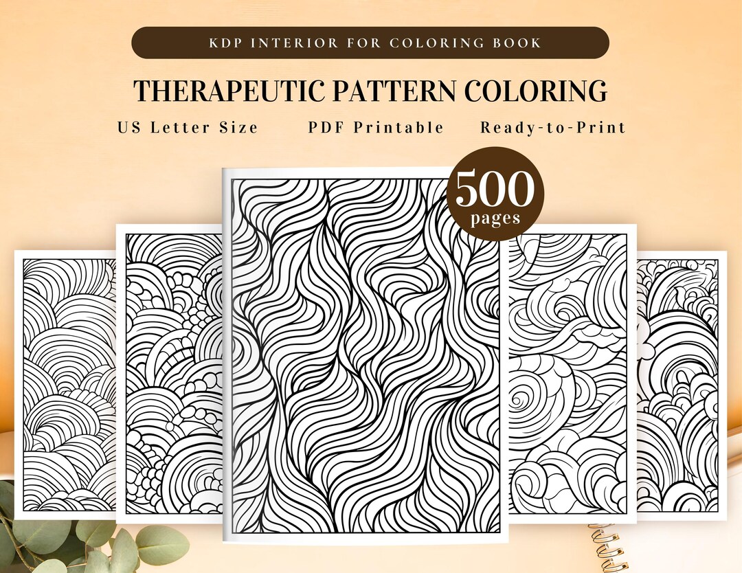 Therapeutic Pattern Coloring Book Bundle | Printable for KDP Interior ...