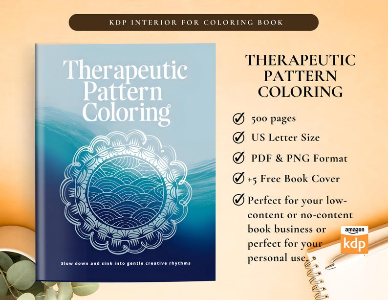 Therapeutic Pattern Coloring Book Bundle | Printable for KDP Interior ...