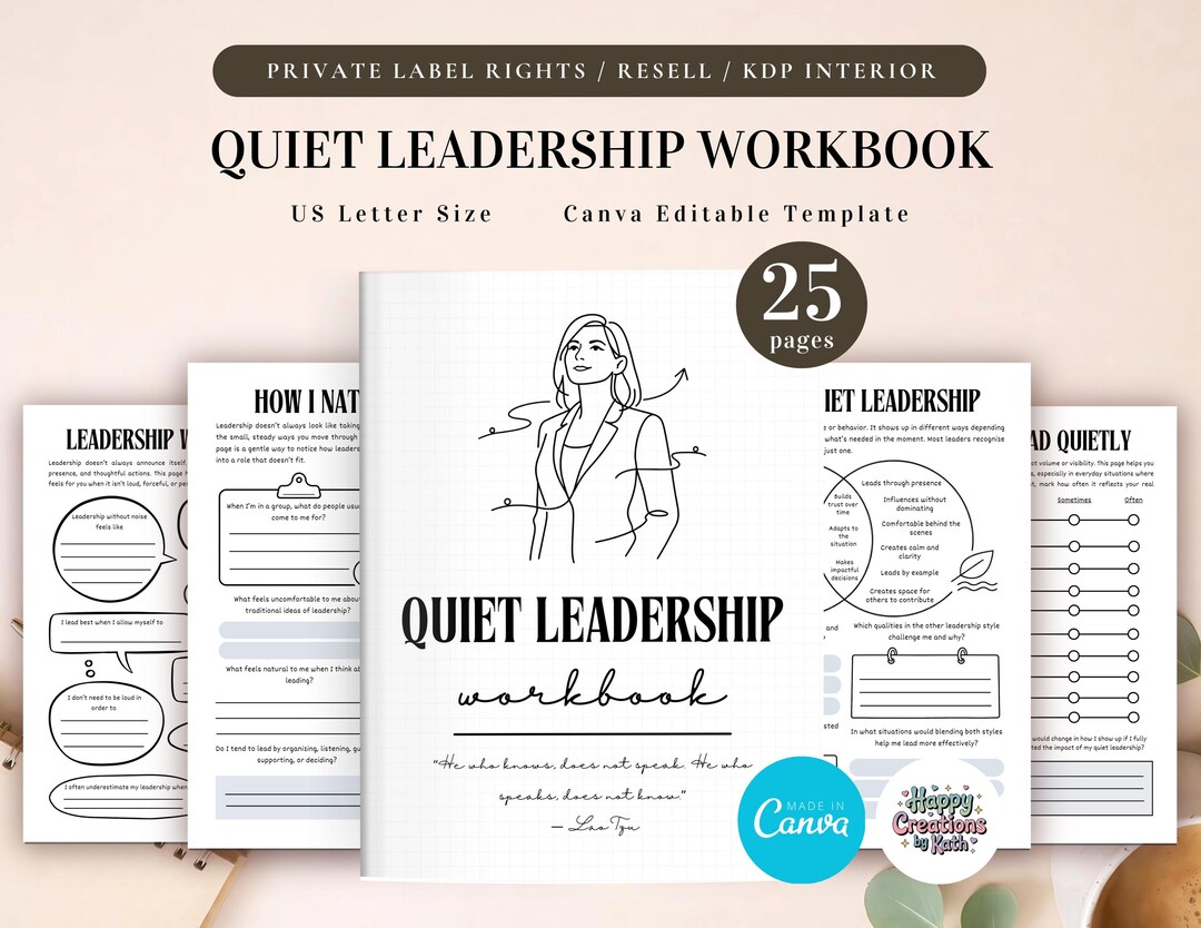 PLR Quiet Leadership Workbook for Commercial Use, Printable and ...