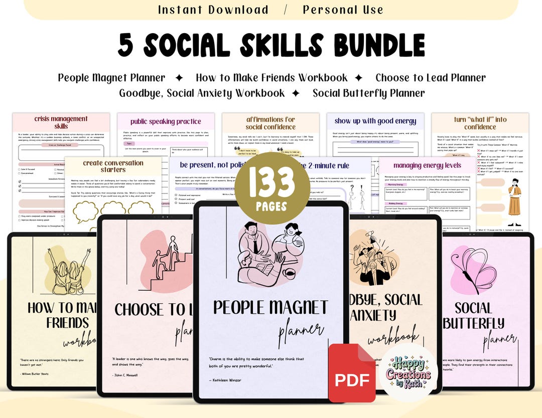5 Social Skills Bundle for Personal Use | PDF Printable and Digital Use ...