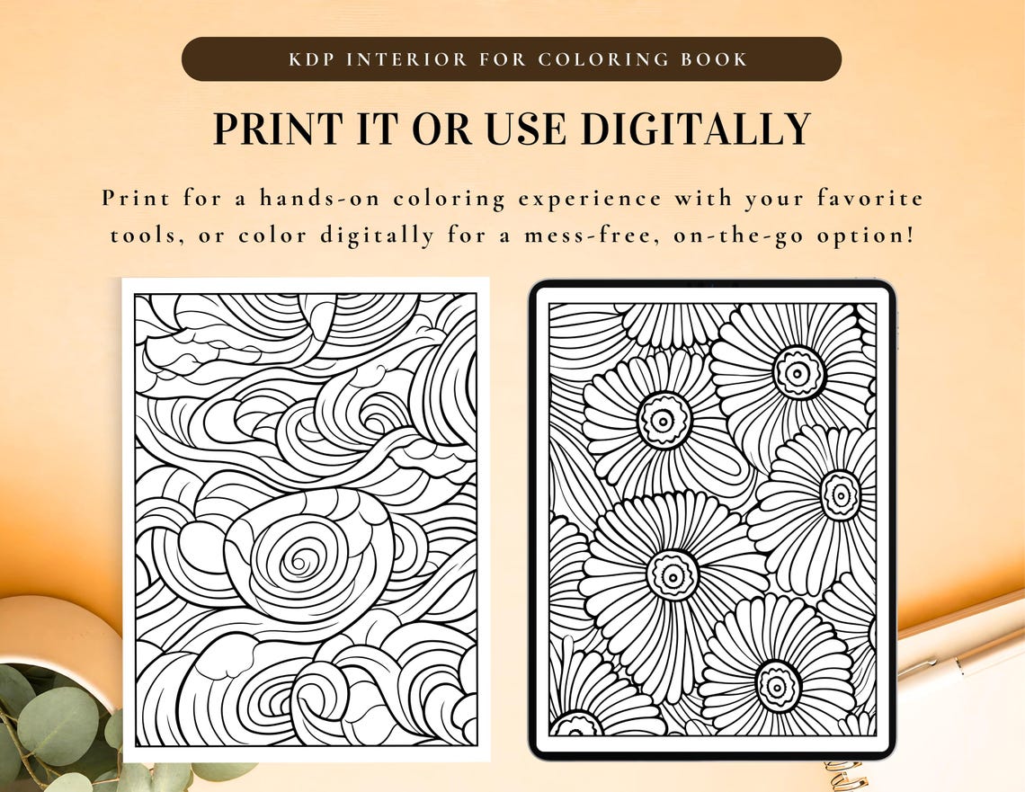 Therapeutic Pattern Coloring Book Bundle | Printable for KDP Interior ...