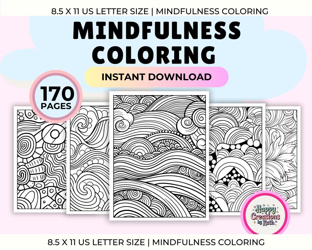 Mindful Pattern Coloring Book Bundle Printable for KDP Interior Stress ...