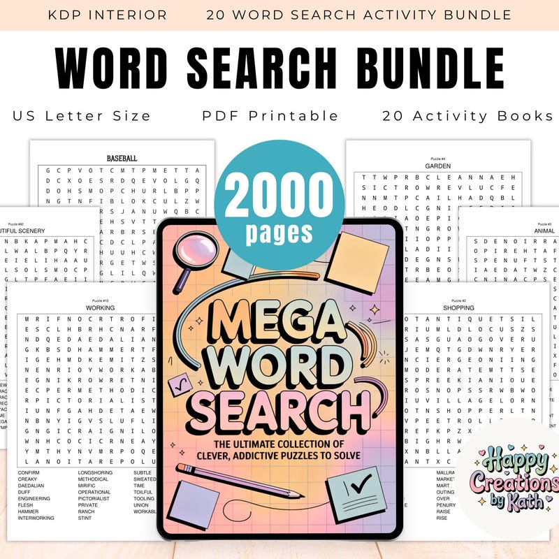 Word Search Game Book - Etsy