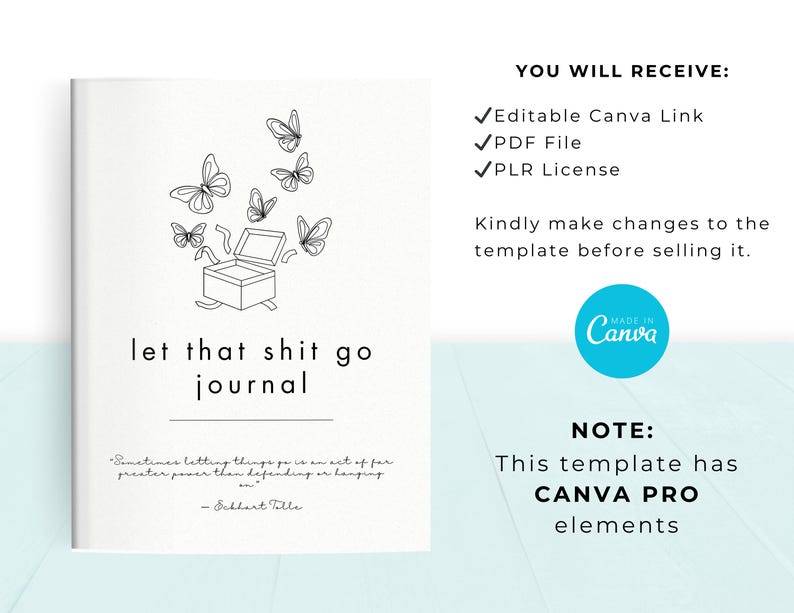 PLR / Resell Let That Sh*t Go Journal for Commercial Use, Printable and ...