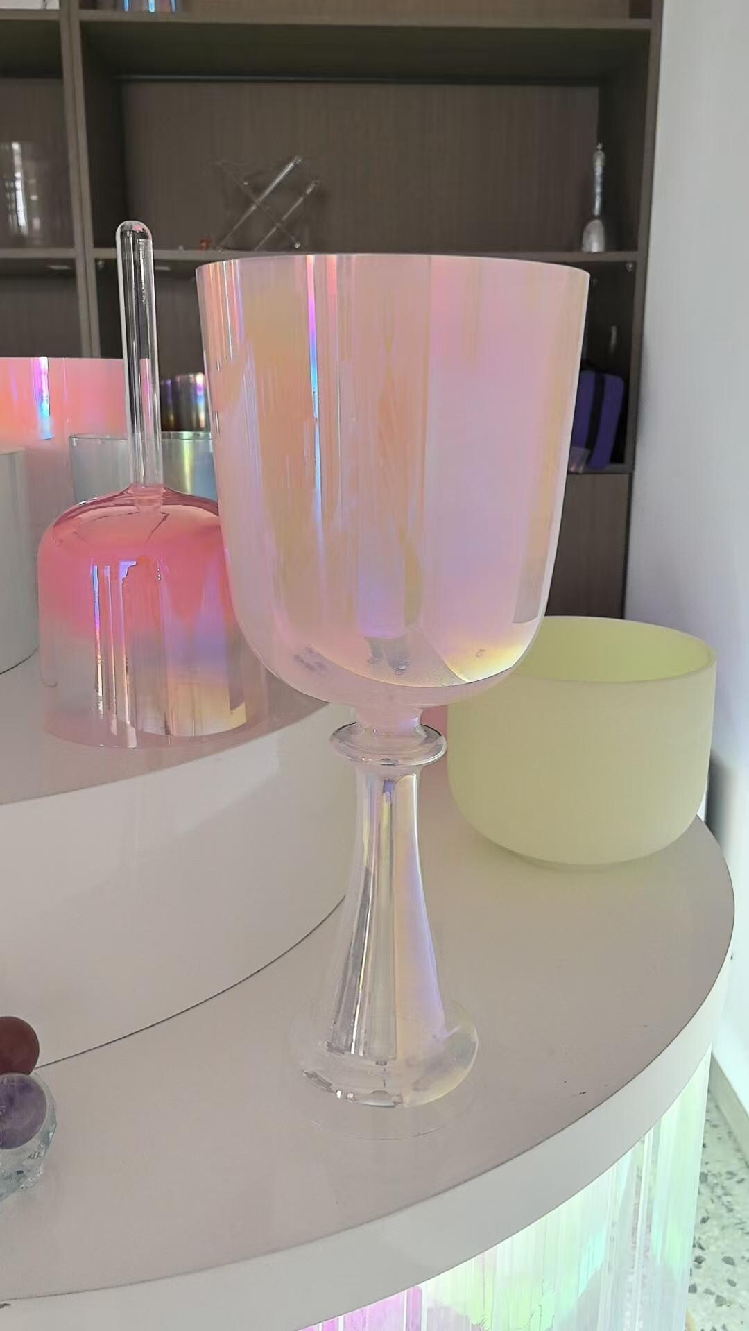 Goddess Aura Alchemy Crystal Singing Chalice L Grail – Iridescent Peach ...