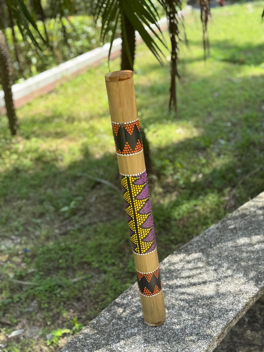 Large Hand-painted Bamboo Rain Stick – Natural Percussion Instrument ...