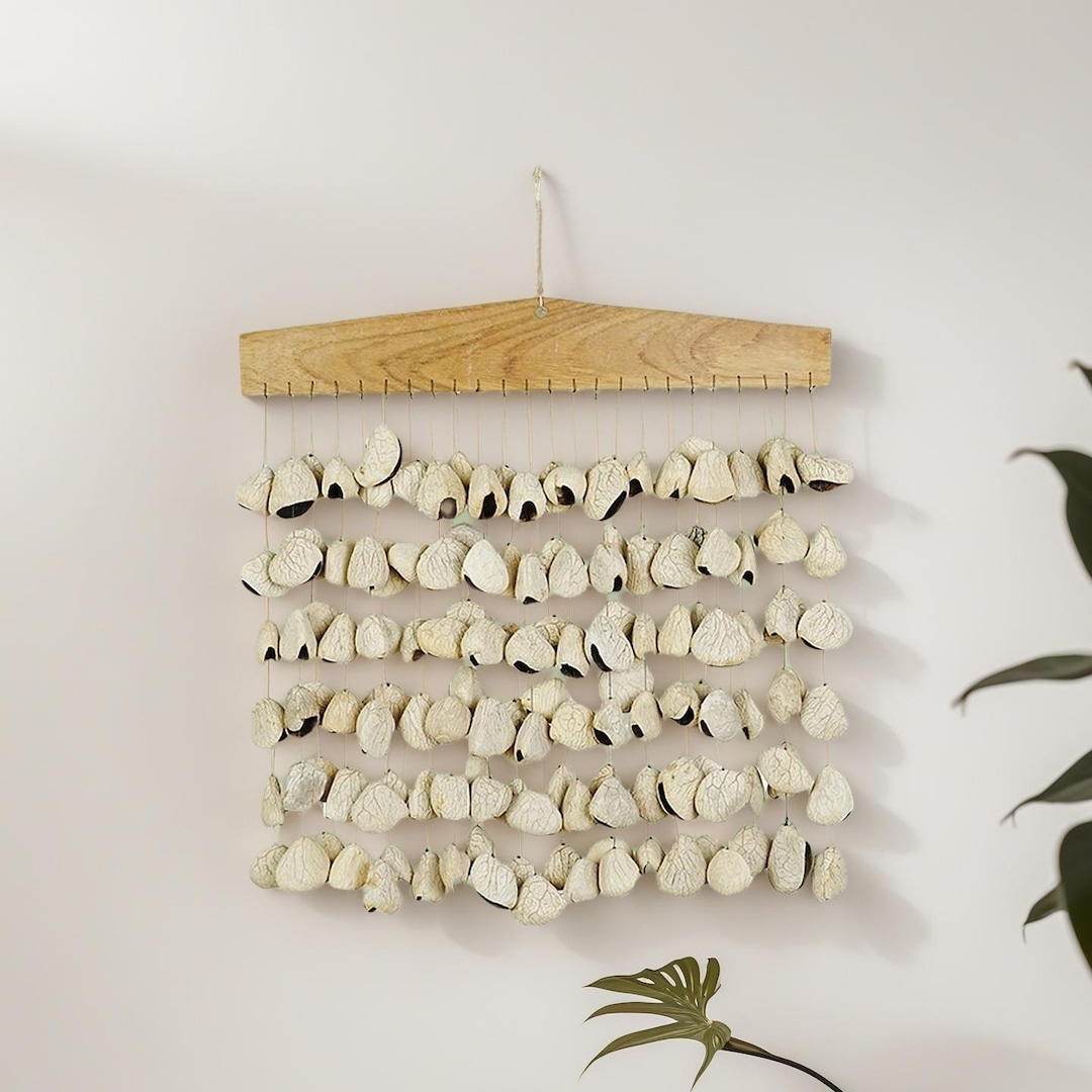 Handmade Waterfall Pangi Seed Shell Chime for Yoga and Meditation ...