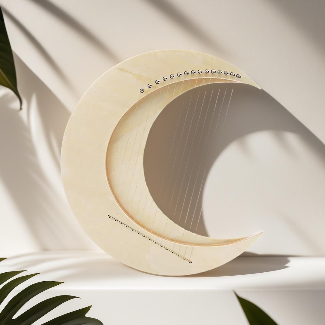 Custom Engraving Crescent Lyre Harp – HLURU Maple & Elm |8 ,11 or 15 ...