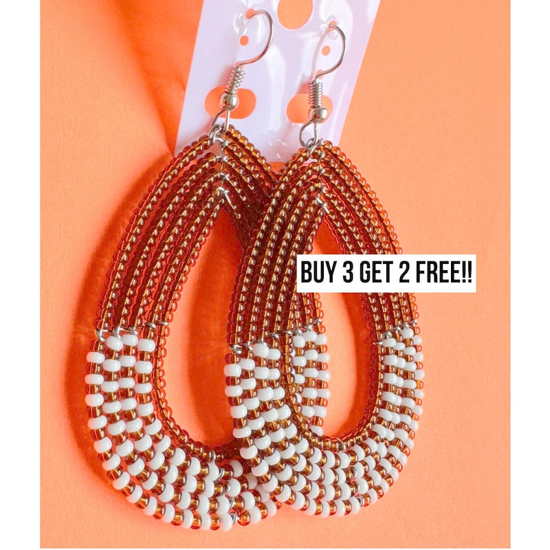 Maasai Beaded Wire Earrings - Etsy