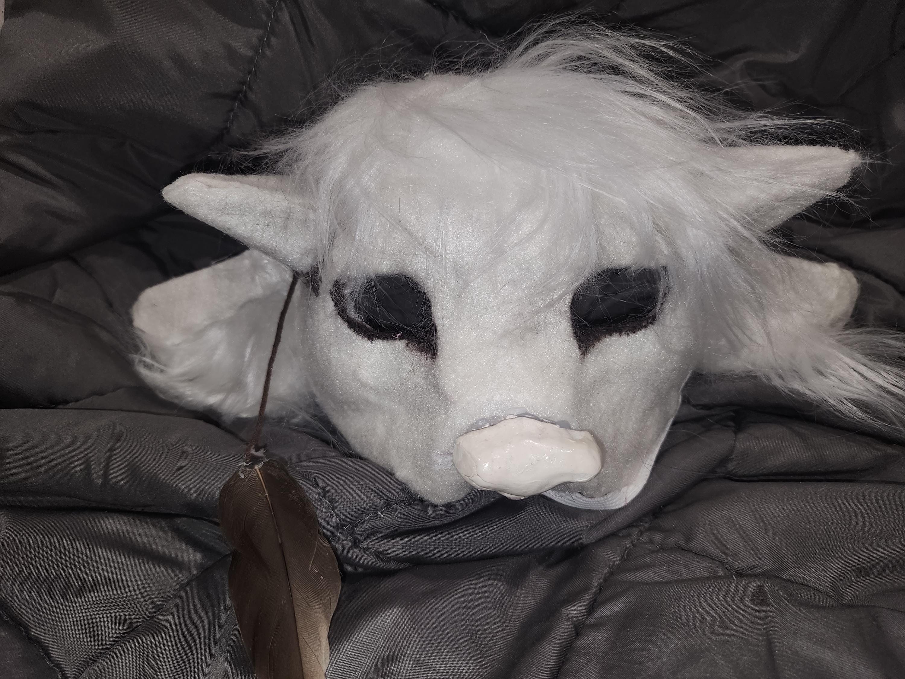 White Highland Cow Therian/furry Mask. - Etsy
