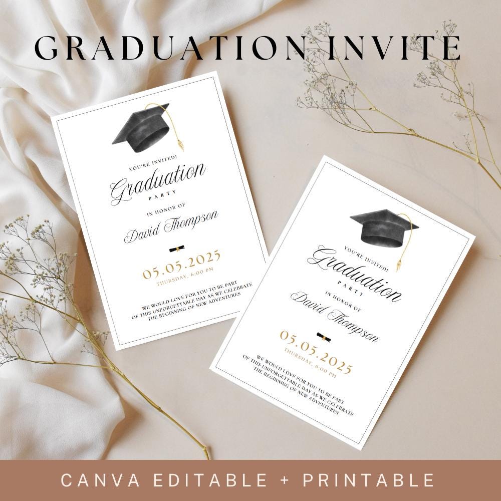 Graduation Party Invitation Template | Editable Grad Invite | Class of ...