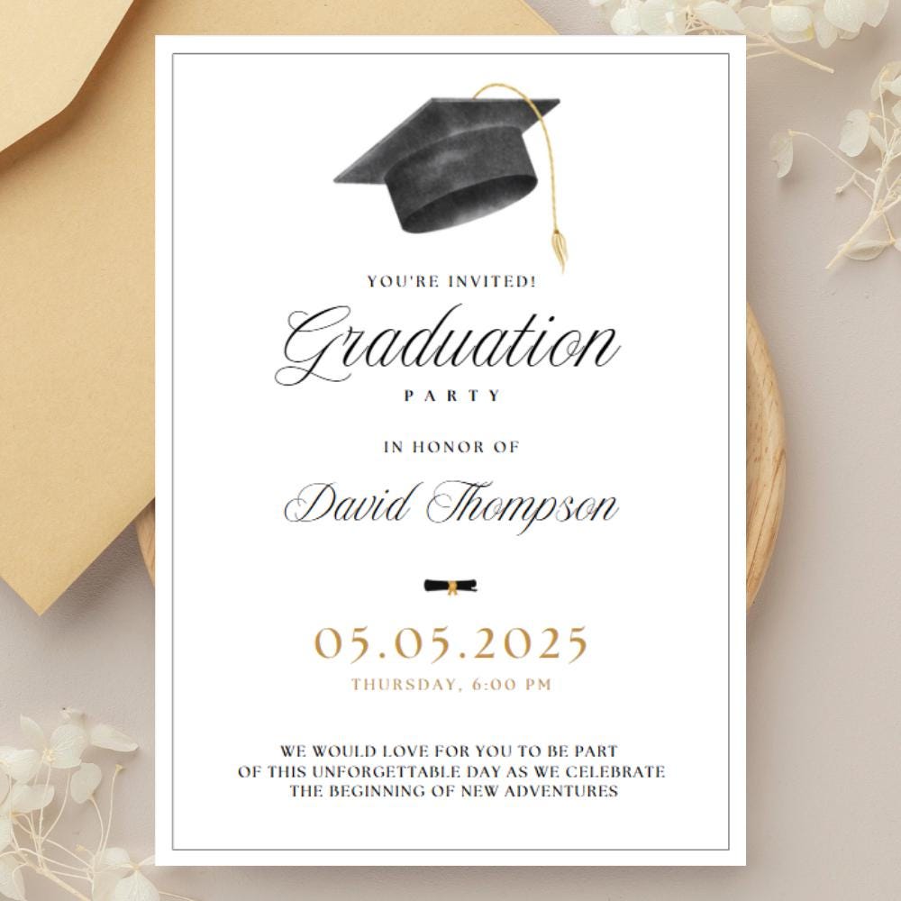 Graduation Party Invitation Template | Editable Grad Invite | Class of ...