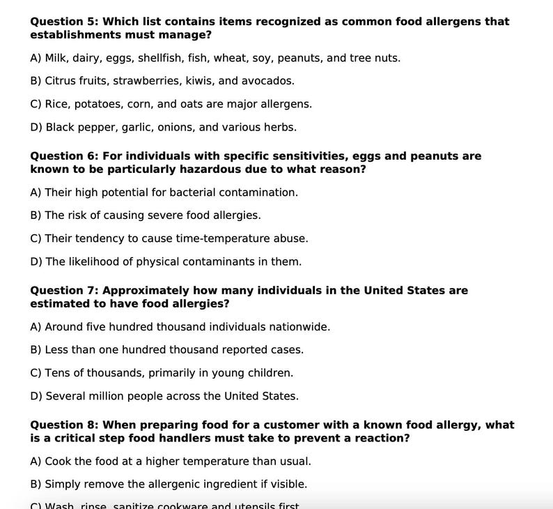 Servsafe Food Protection Manager Exam Test Prep: Study Guide - Practice ...