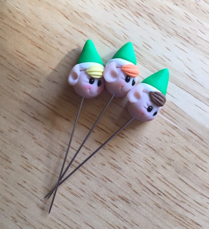 3 Elves Decorative Pins - Etsy