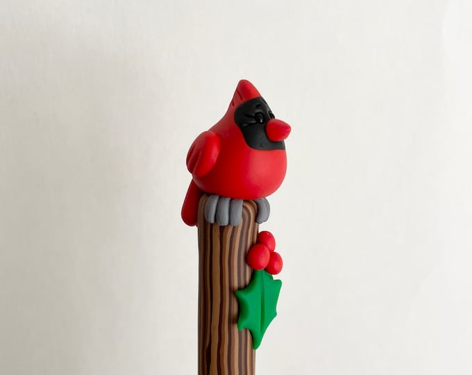 Polymer Clay Cardinal Pen - Etsy