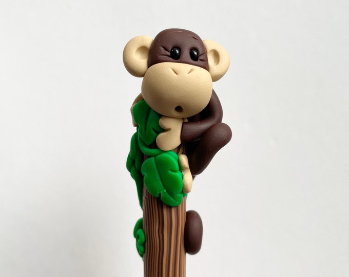 Polymer Clay Nervous Monkey Ballpoint Pen - Etsy